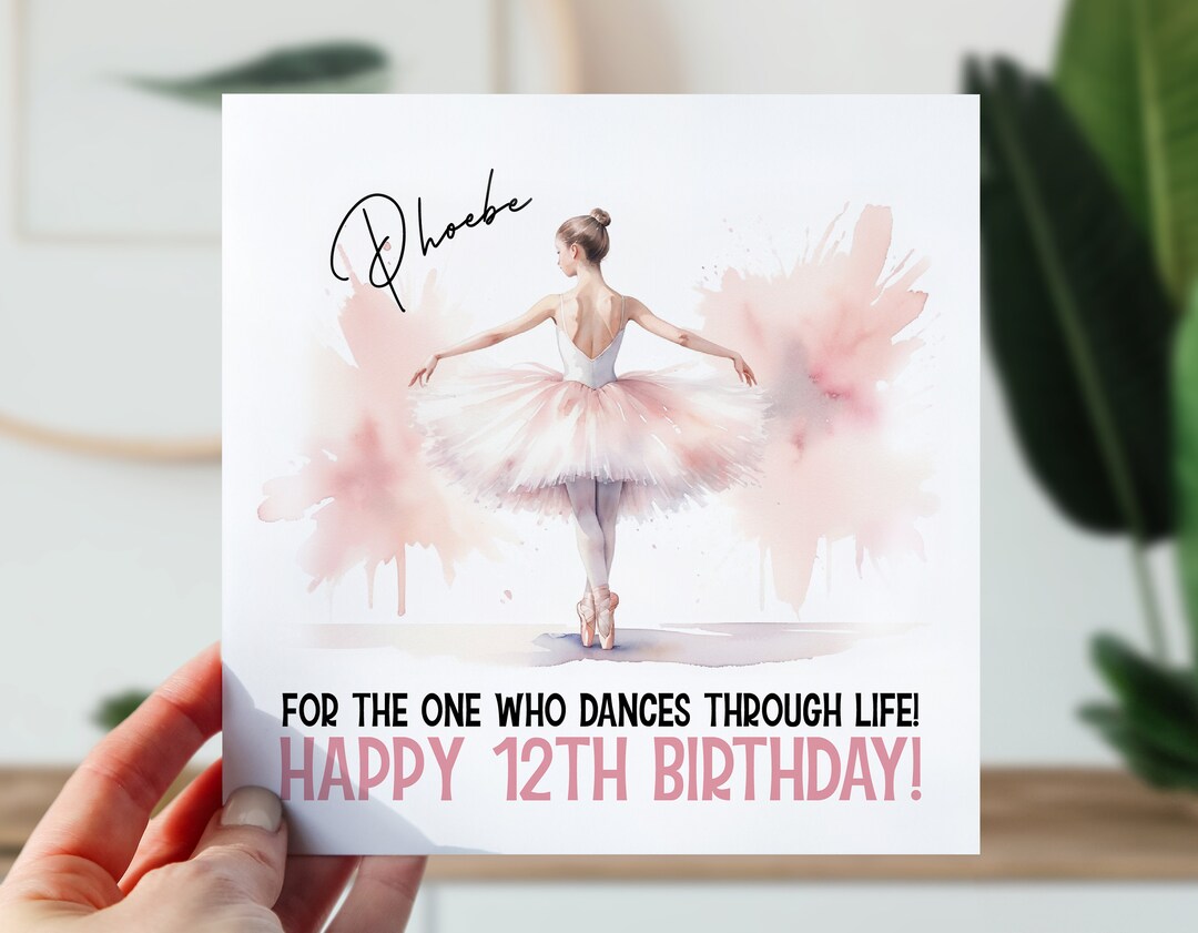 Ballerina Birthday Card Dancer Card For, Daughter, Niece, Granddaughter ...