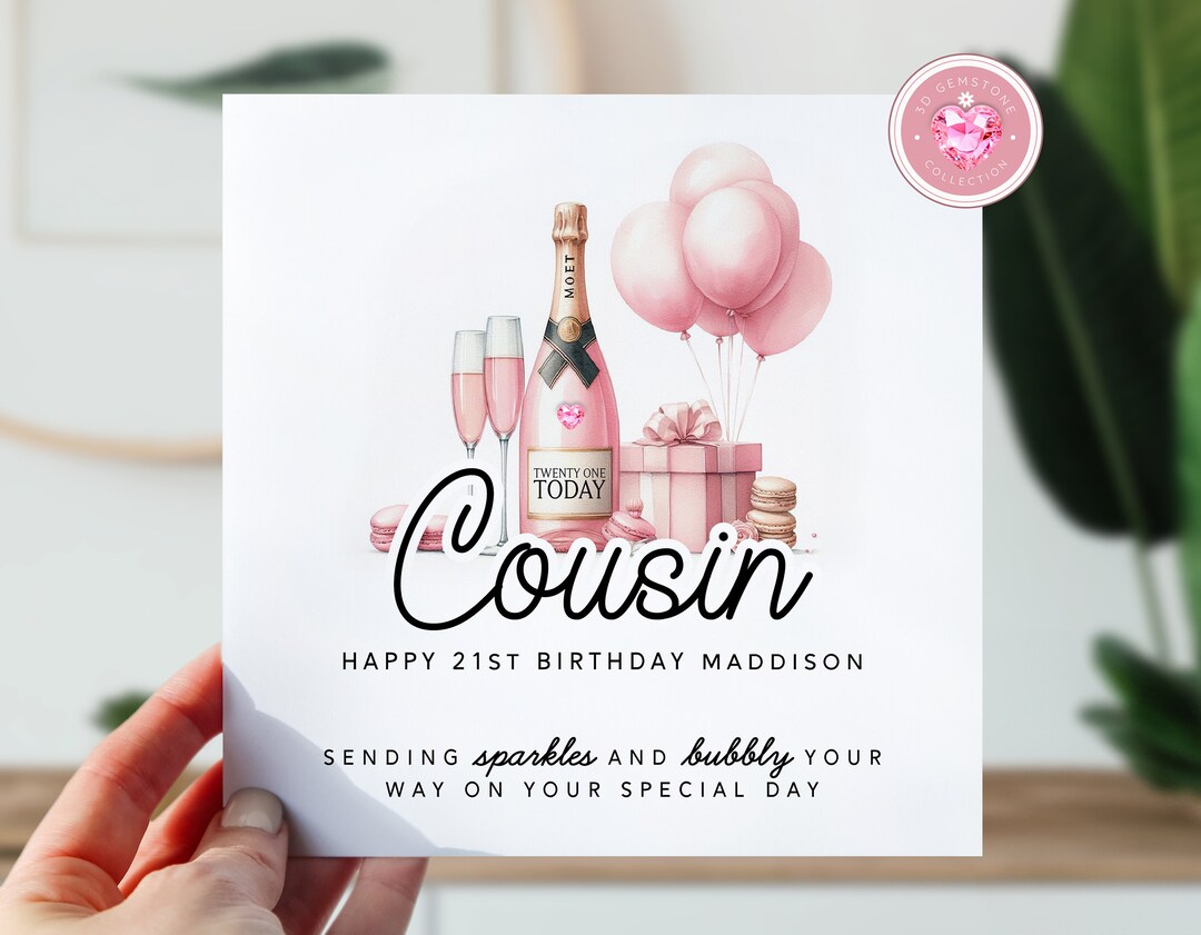 21st Birthday Card for Cousin | Birthday Card for Her | 21 Card for ...