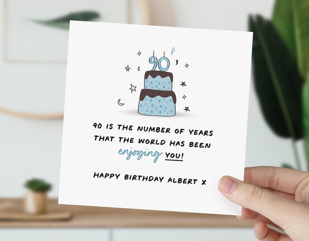 90th Birthday Card for Him | 90 Year Old Card for Husband, Uncle ...