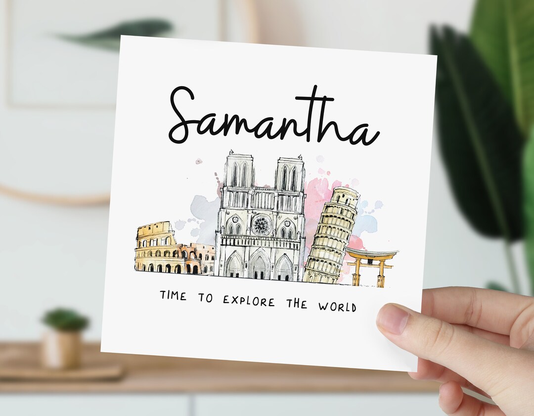 Personalised World Travel Card | Good Luck on Your Adventure Card ...