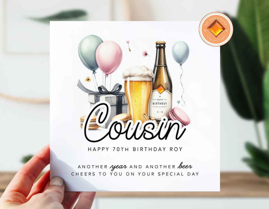 70th Birthday Card for Cousin | Birthday Card for Him | 70 Card for ...