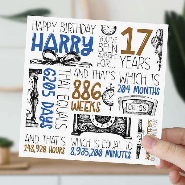 17 Year Old Birthday Card - Etsy
