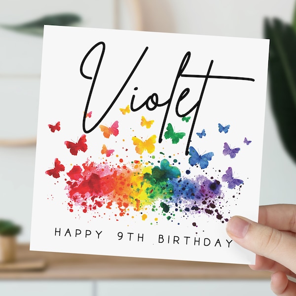 Birthday Card 9 Girl Etsy