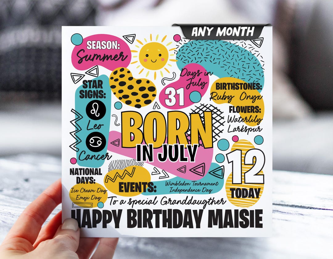 12th Birthday Card for Girl | Card for 12 Year Old | Born in Any Month ...