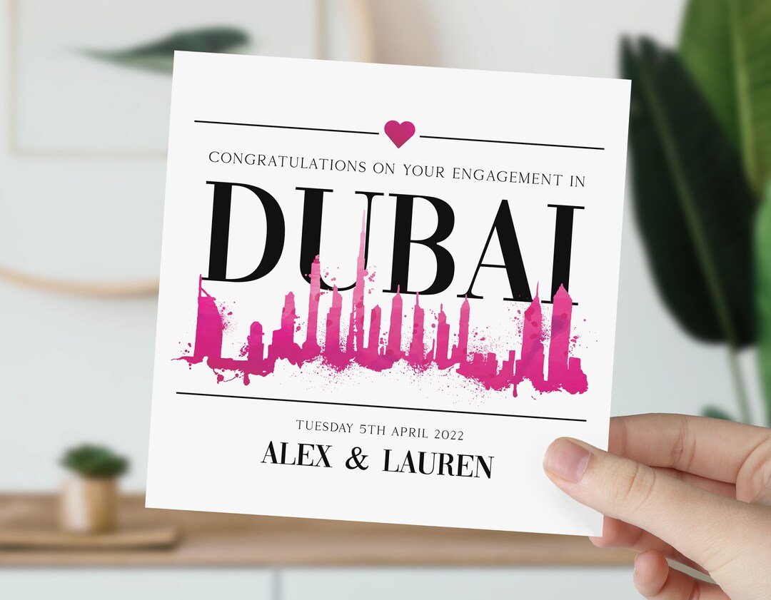 Personalised Dubai Engagement Card Engagement Card Dubai Dubai ...