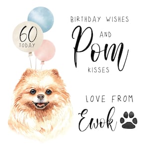 Pomeranian Birthday Card Happy Birthday From the Pom - Etsy