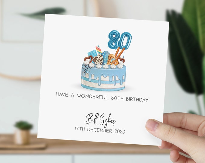 80th Birthday Card Card for 80 Year Old Greetings Card Gift Eighty ...