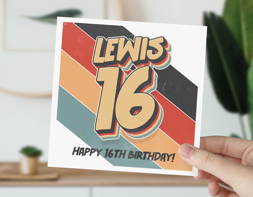 Personalised 16th Birthday Card | Retro 16th Birthday Girl, Boy | Card ...