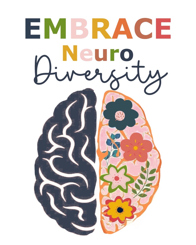 Embrace Neurodiversity Art Print Inspirational Art - Etsy
