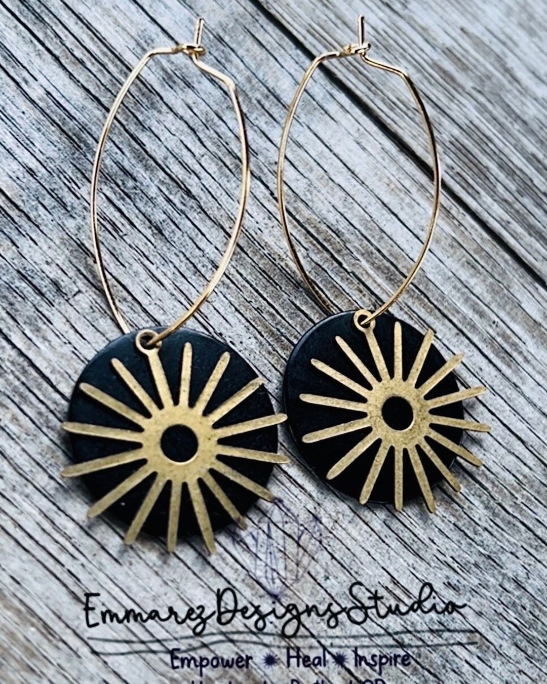 Solar Eclipse Earrings 18K Filled Hoops Sun Earrings Sun and Moon ...