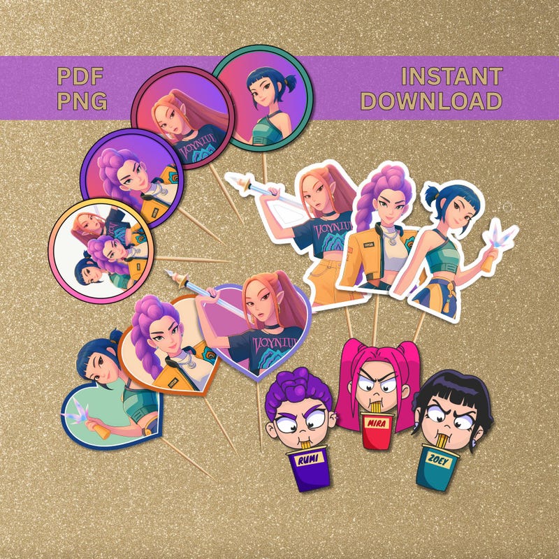Huntrix Cake Toppers - Etsy