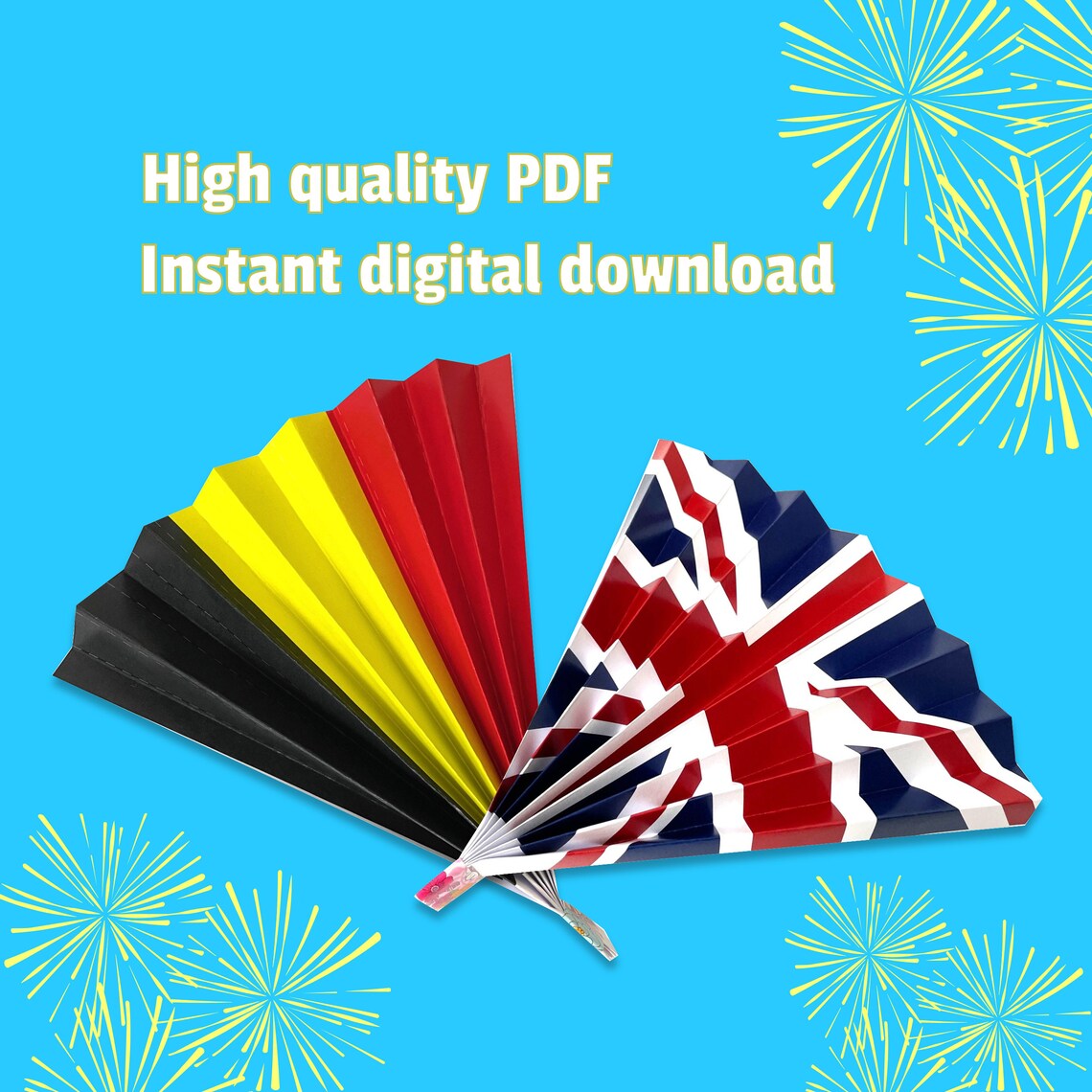 Printable Eurovision Flags - Paper Fans - Fun Alternative to a Bunting ...