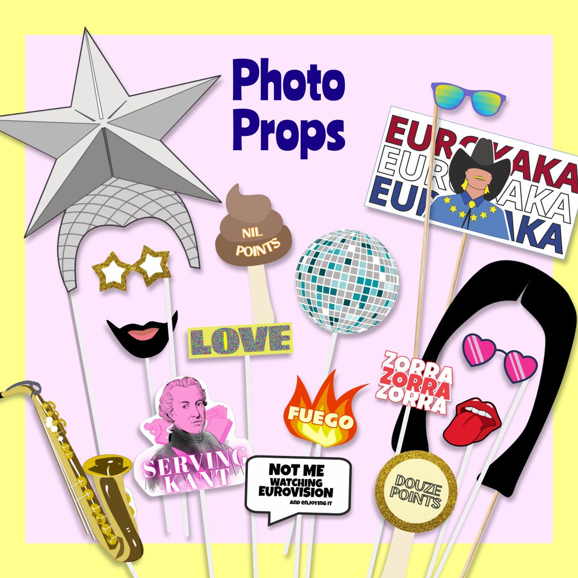 Printable 2025 Eurovision Party Decorations Bundle - Flag Bunting ...
