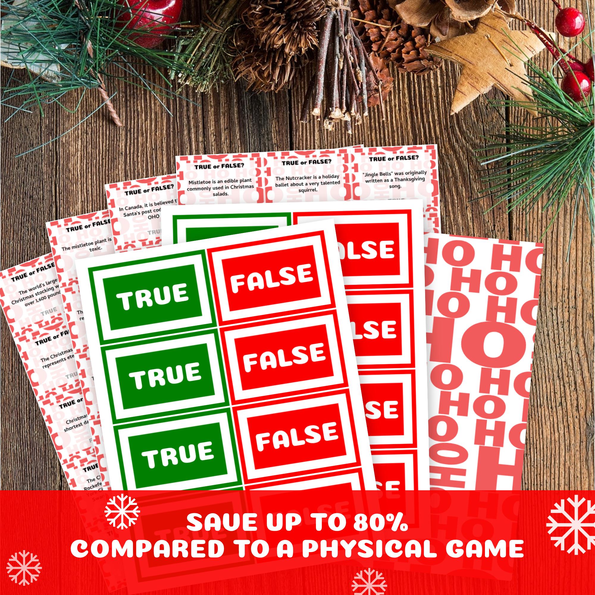 Christmas True or False Printable Family Friendly Dinner Party Game ...