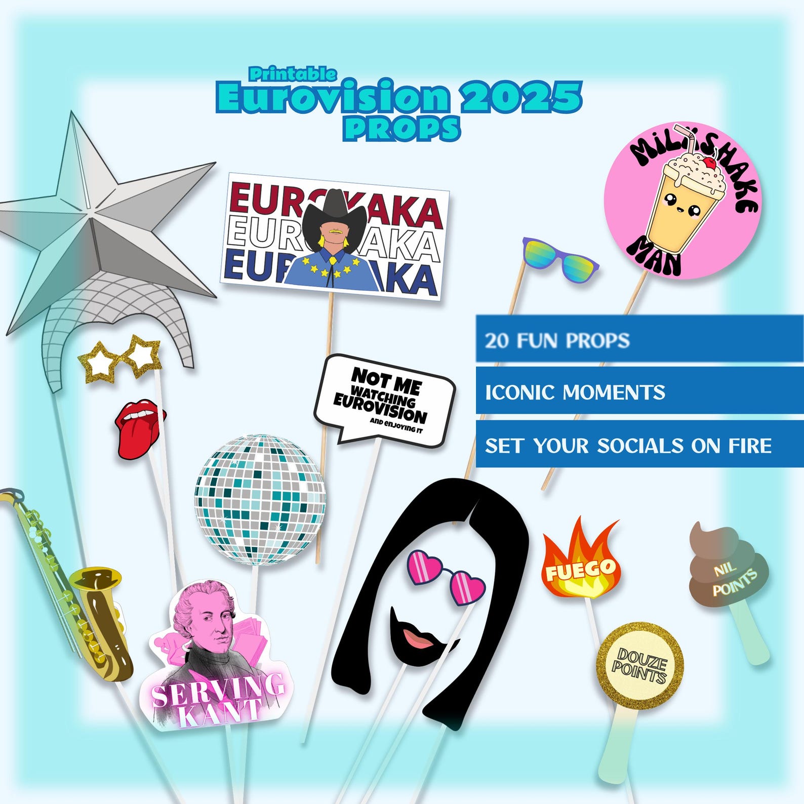 Complete Eurovision 2025 Party Pack With Printable Games, Flags, Photo ...