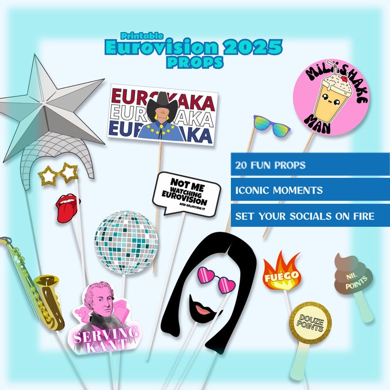 Complete Eurovision 2025 Party Pack With Printable Games, Flags, Photo ...