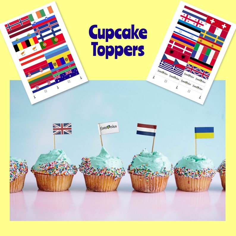 Printable 2025 Eurovision Party Decorations Bundle - Flag Bunting ...