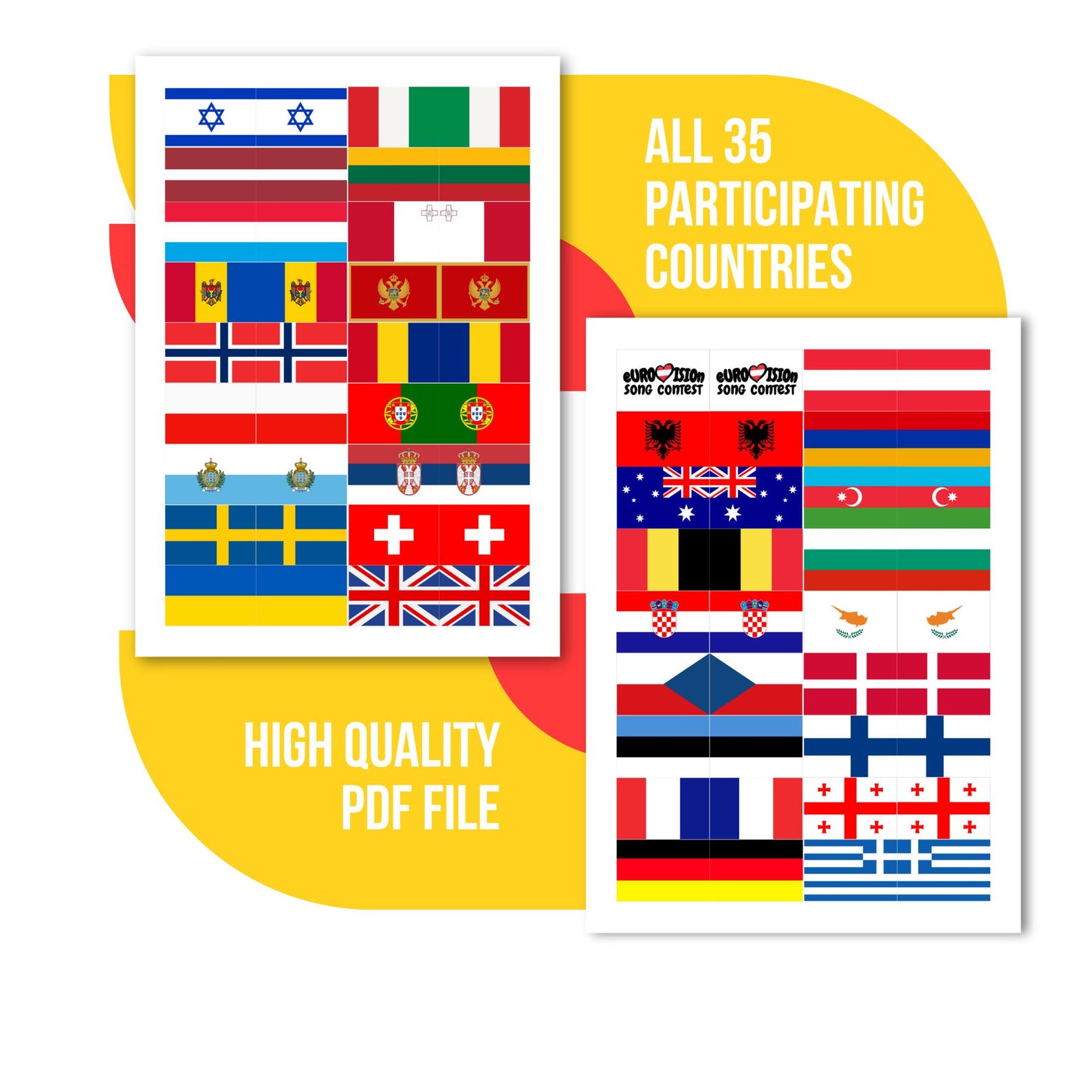 2026 Eurovision Printable Toothpick Flags and Cupcake Toppers (digital ...