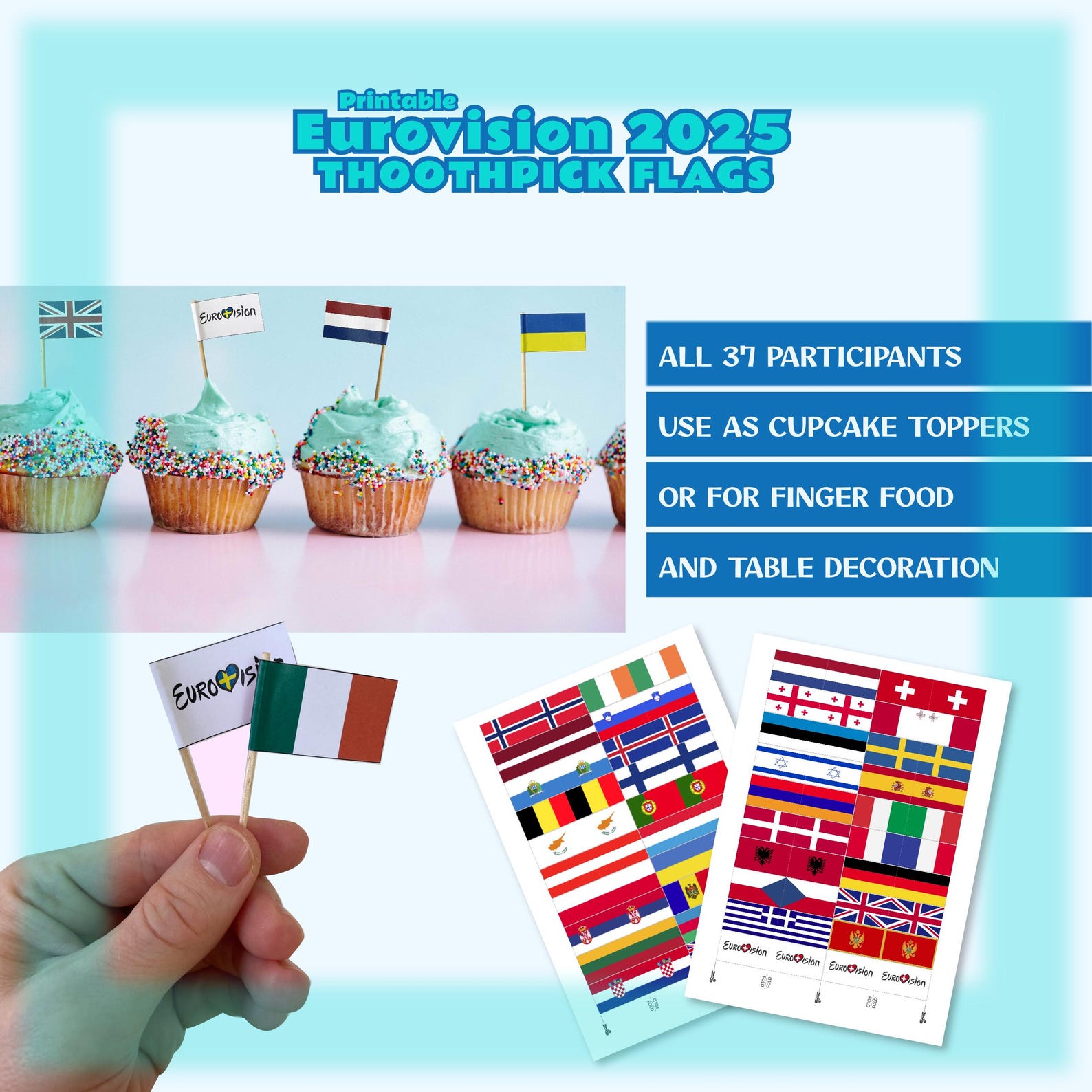 Complete Eurovision 2025 Party Pack With Printable Games, Flags, Photo ...