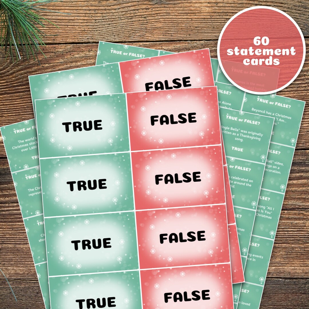 Christmas True or False Game for Fun Filled Holidays With Friends or ...