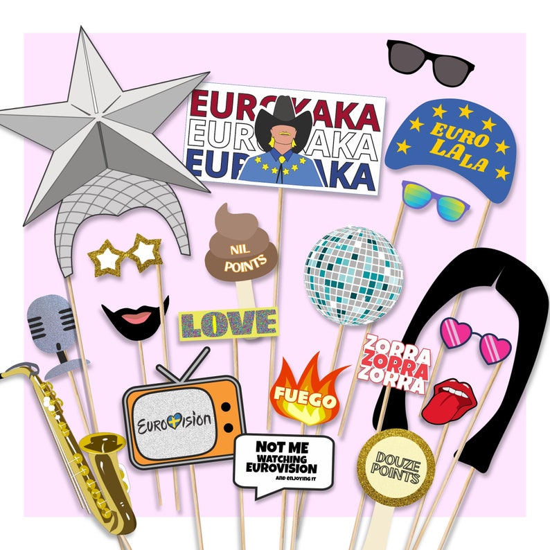 Printable Eurovision 2024 Photo Booth Party Props - Etsy UK