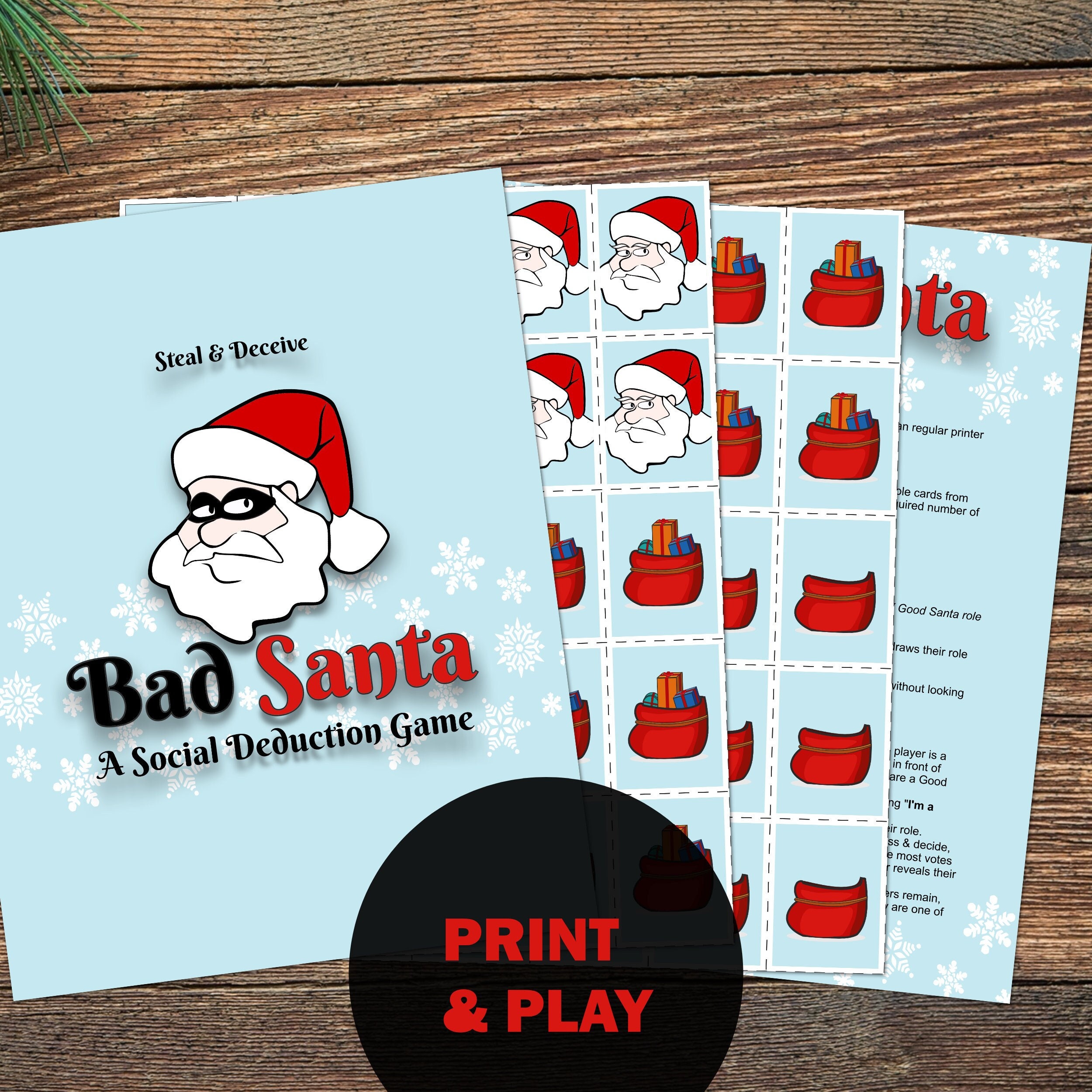Bad Santa - Printable Traitors Party Game for Festive Season Fun - Etsy