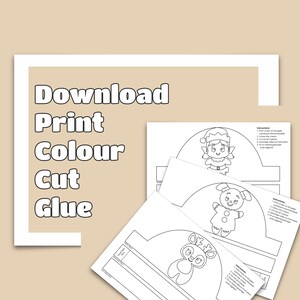 Printable Colouring Christmas Crowns for Kids Paper Craft Activity DIY ...