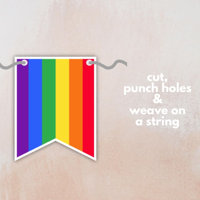 Printable Pride Banner: 20 LGBTQIA+ Flags, DIY Pride Month Decor (PDF ...