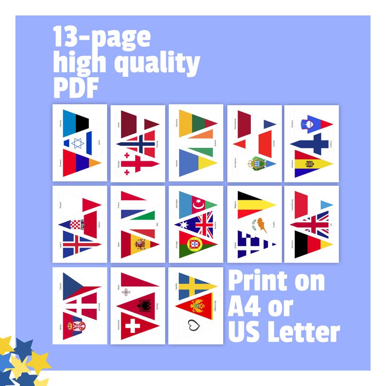 Eurovision Party Bunting - Printable Flags for All Participating ...