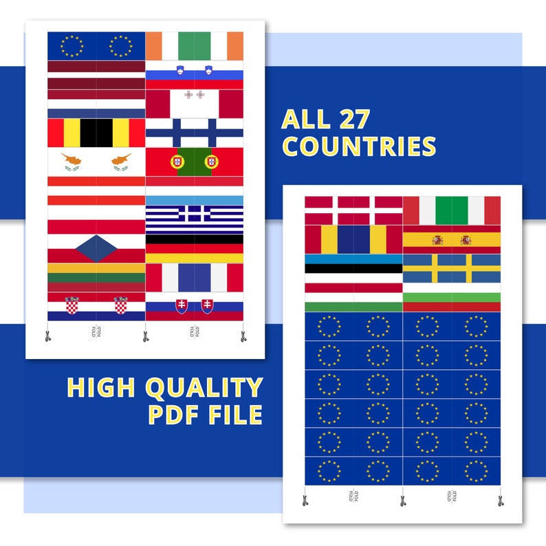 Toothpick Flags for EU Countries - Printable Flags for All 27 Member ...