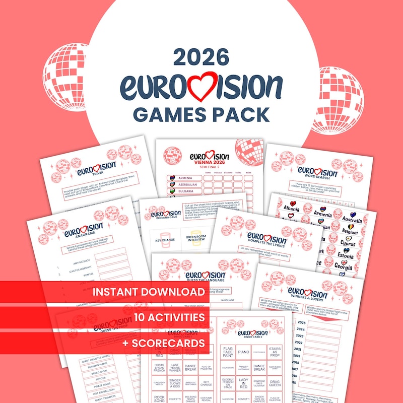 Eurovision 2026 Bingo - Etsy