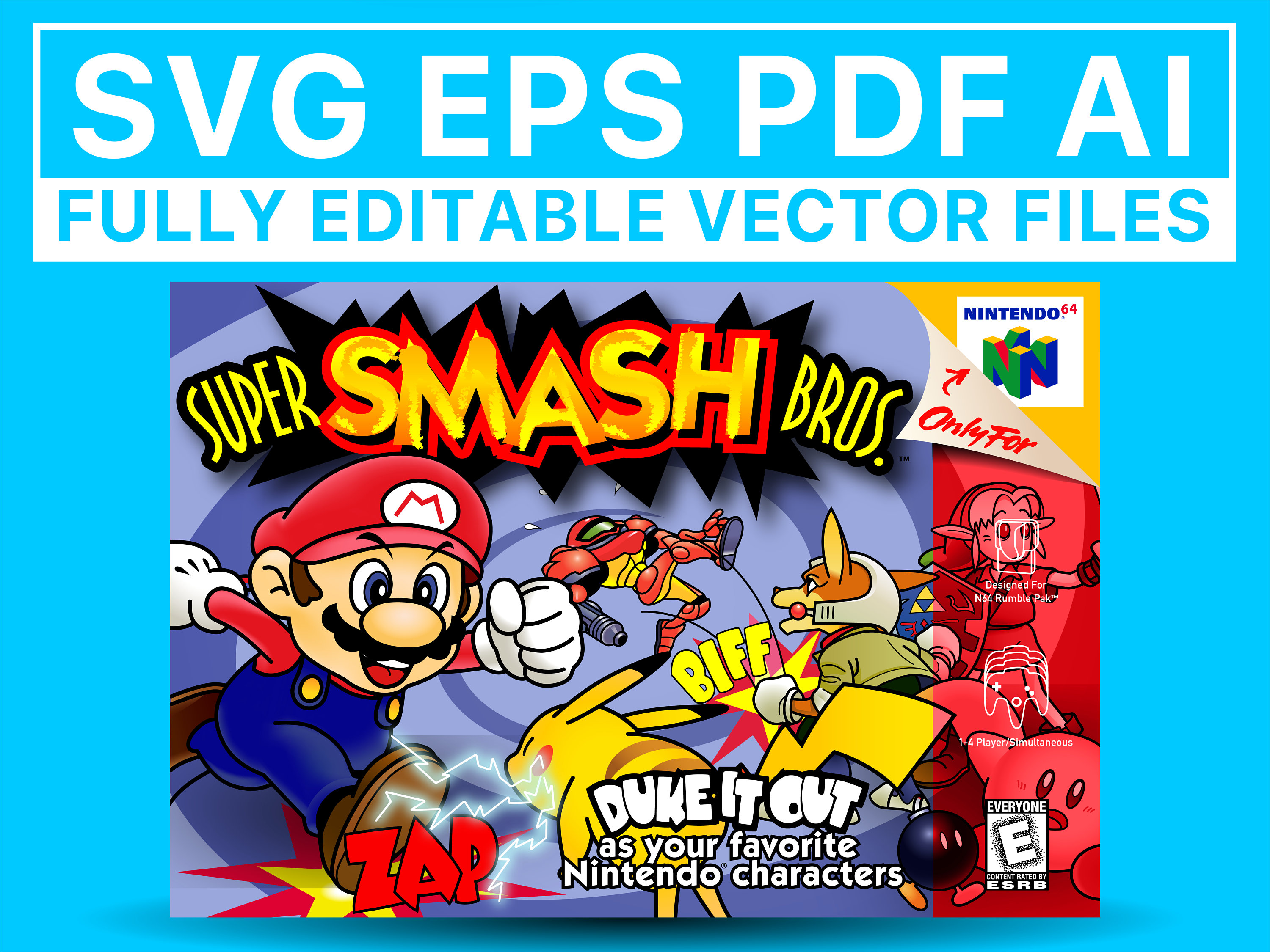 Super Smash Bros Svg, Ai, Eps High Quality Vector File Digital Download ...