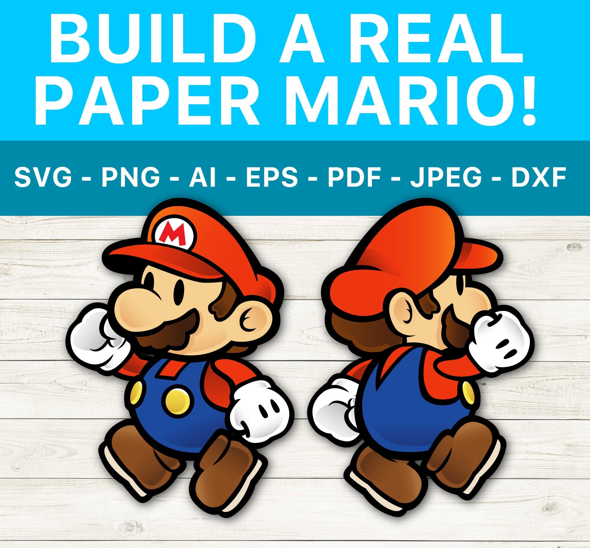 Paper Mario Figure SVG - DIY Paper Mario Figure - Papercraft - File for ...