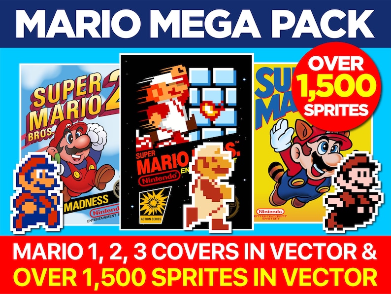 Mario Mega Pack: 1500+ Vector Sprites & Covers (digital Download) - Etsy