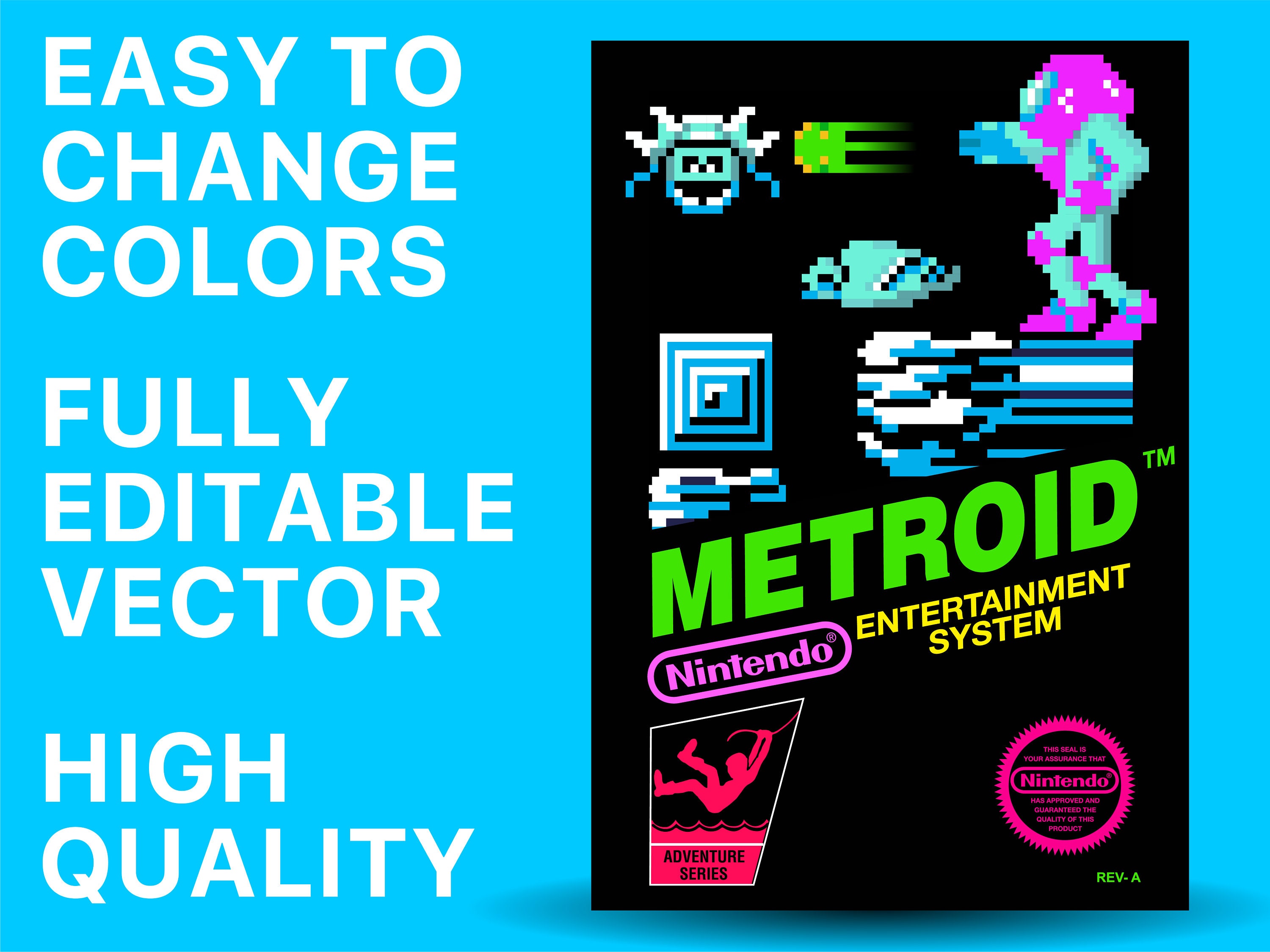 Metroid Svg, Ai, Eps - High Quality Vector File Digital Download - NES ...