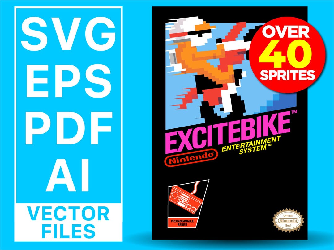 Excitebike Svg, Ai, Eps - High Quality Vector File Digital Download ...