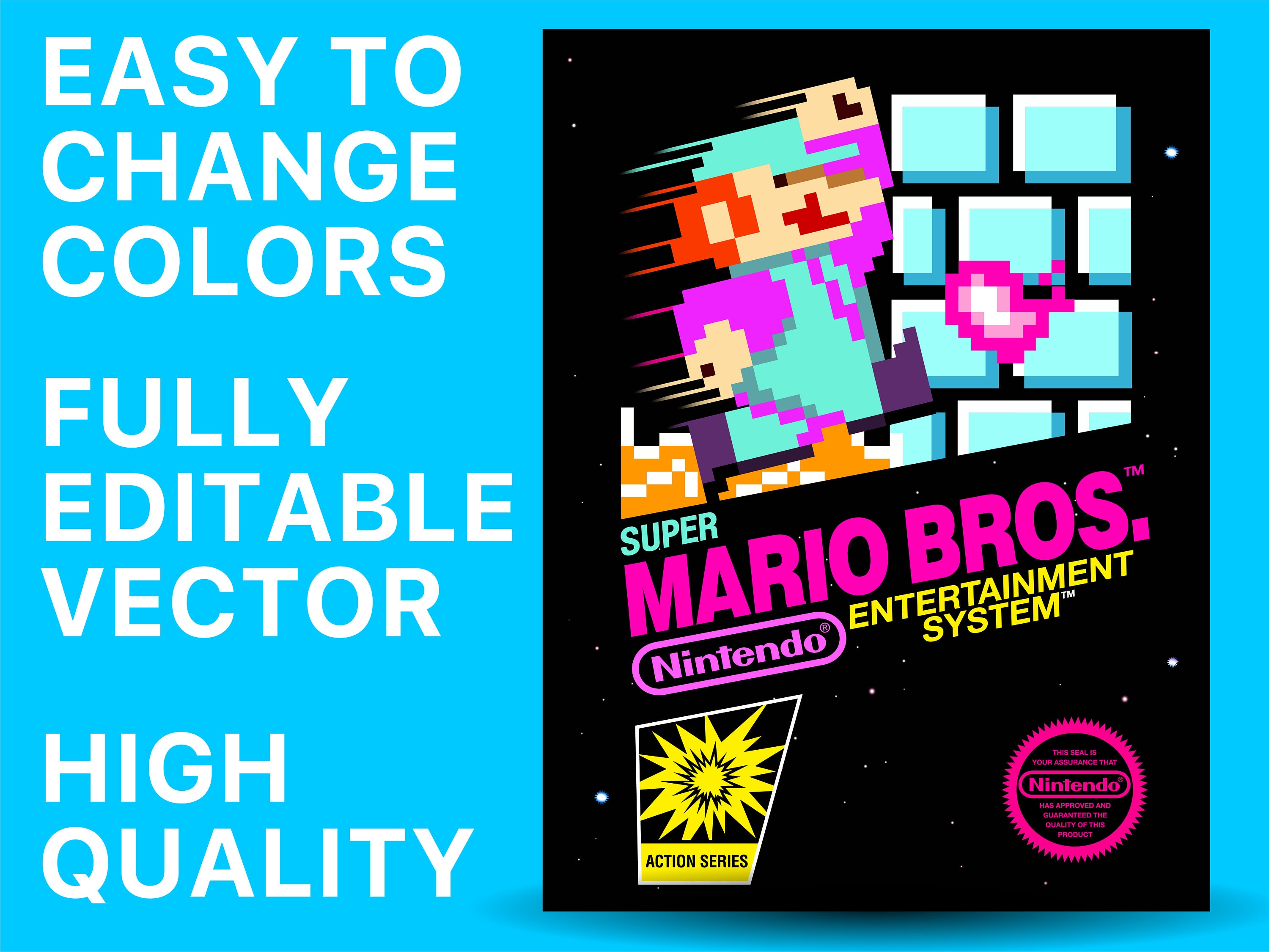 Super Mario Bros svg, ai, eps Descarga digital de archivos vectoriales ...