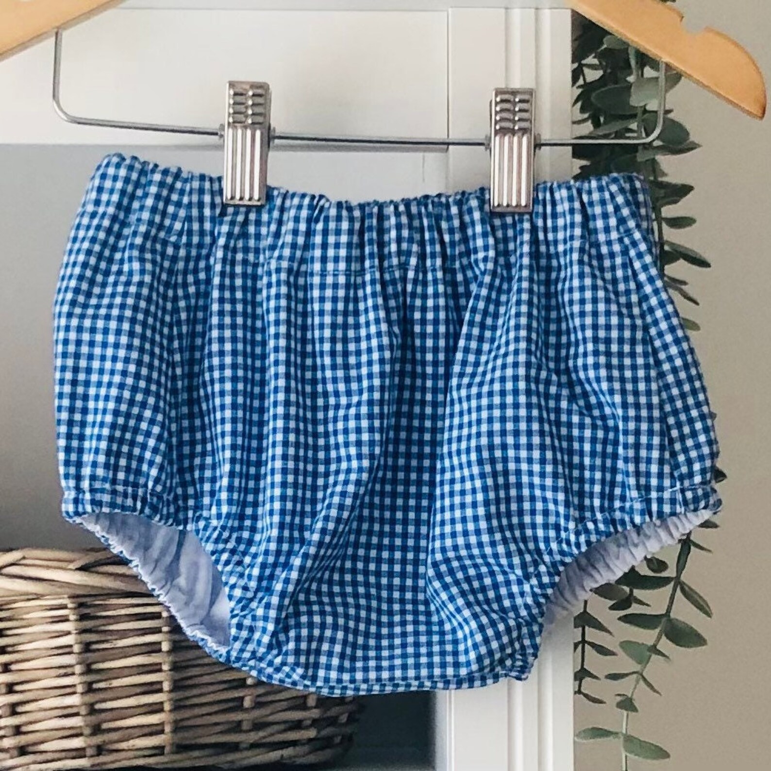 Royal Blue Mini Gingham Bloomer//baby Boy Bloomer, Blue Gingham Bloomer ...