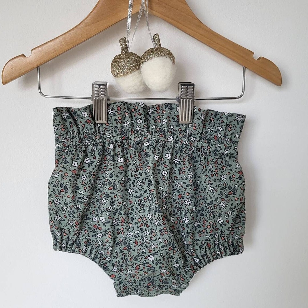 Sage Ditsy Floral Bloomer//baby Girl Bloomer, Sage Green Bloomer ...