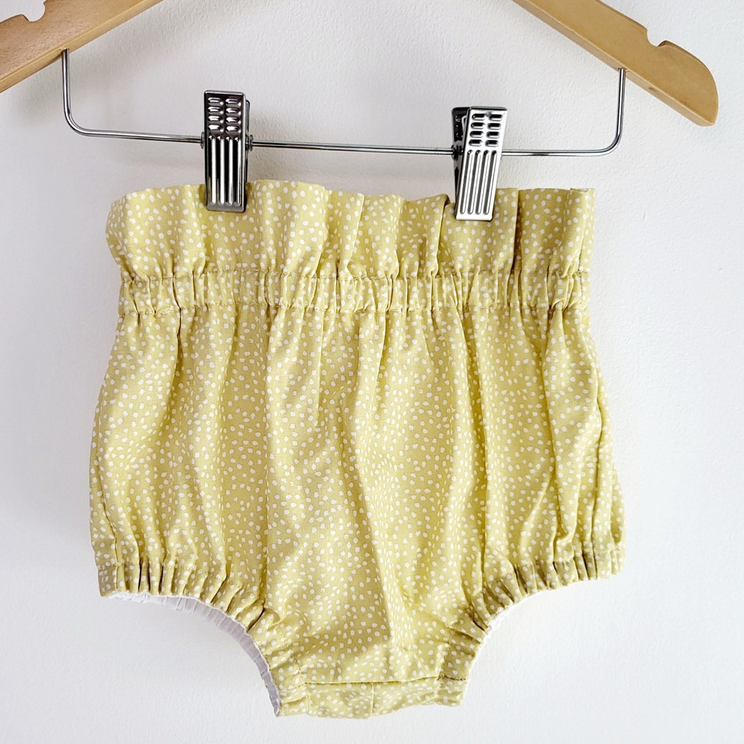 Yellow Baby Bloomer//lemon Dotty Baby Girl Bloomer, High-waisted ...