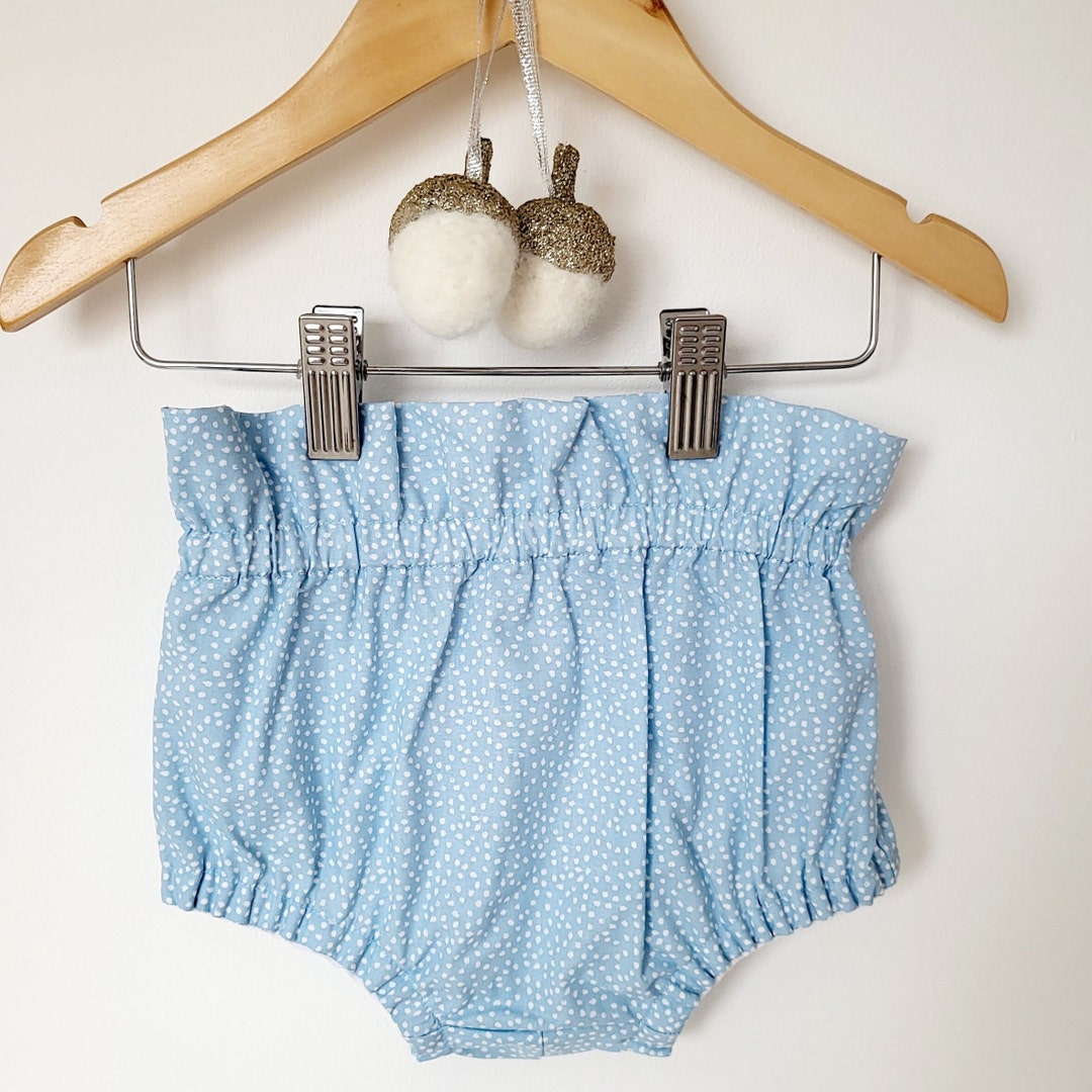 Pale Blue Bloomer//blue Dotty Baby Girl Bloomer, High-waisted Bloomer ...