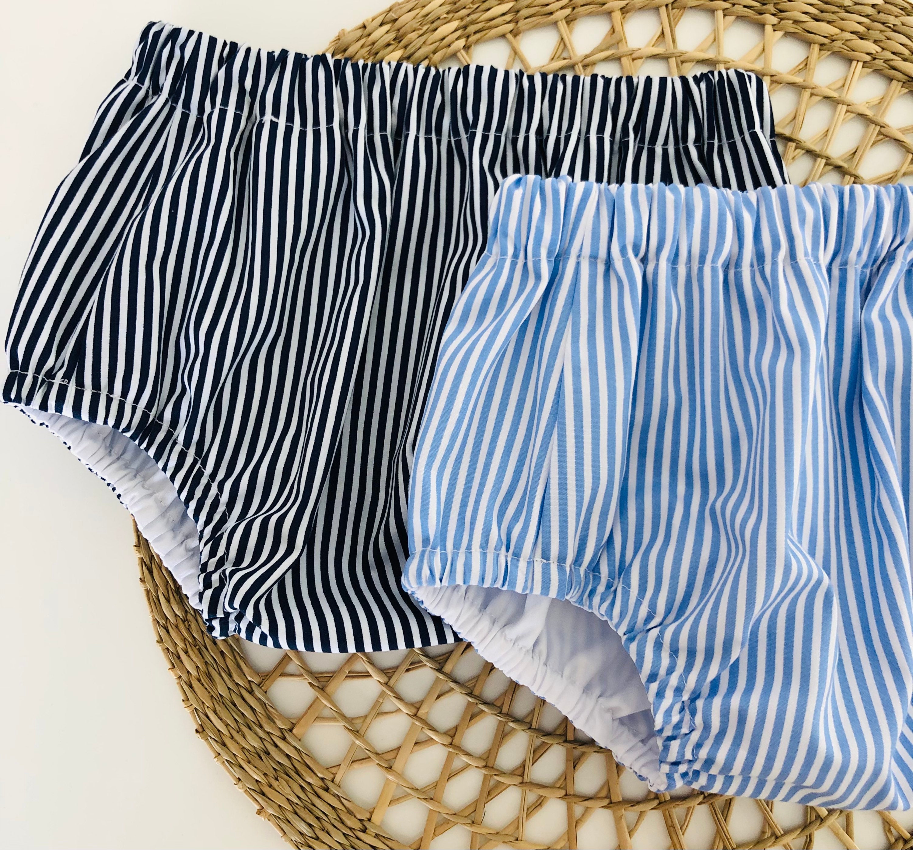 Pale Blue Striped Bloomer//baby Boy Bloomer Blue and White - Etsy