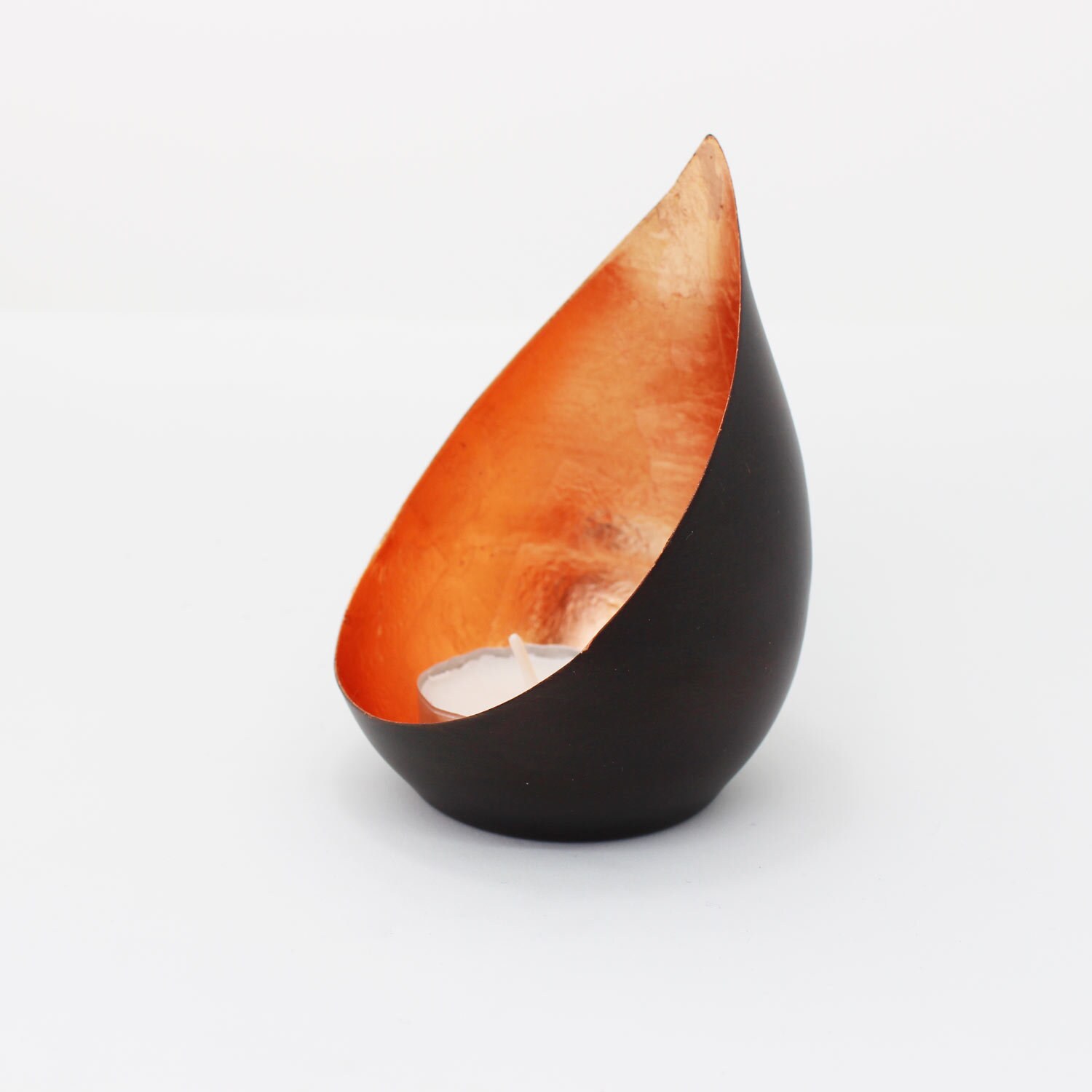 Copper Tea Light Holder, Flame Bronze/copper Tea Light Bowl, Gold Light ...