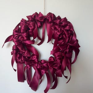14" Satin Bow Wreath: Hand-tied Ribbon, Wedding Event & Holiday Decor ...