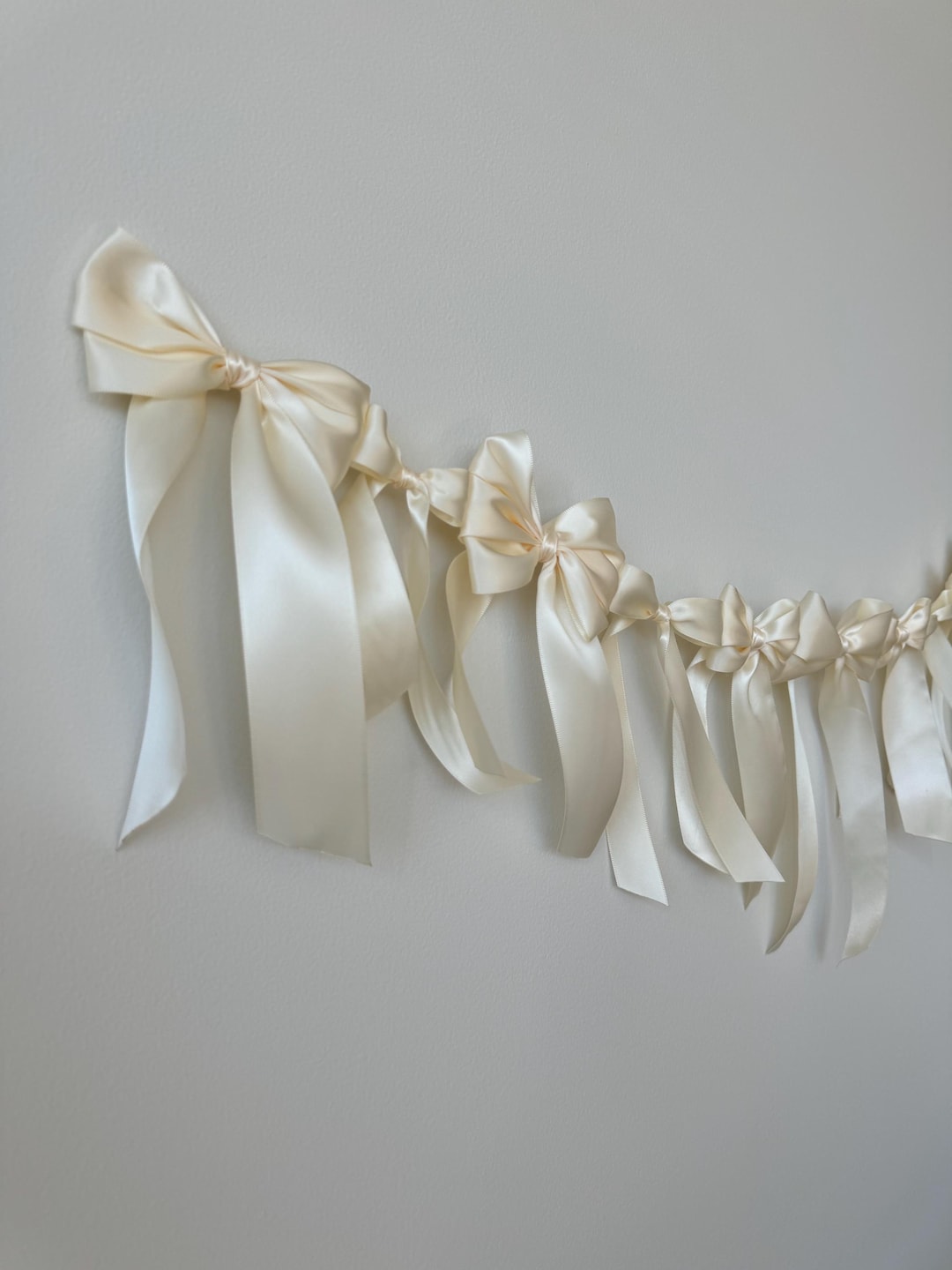 Handmade Satin Bow Garland: Party Wedding Decor - Etsy