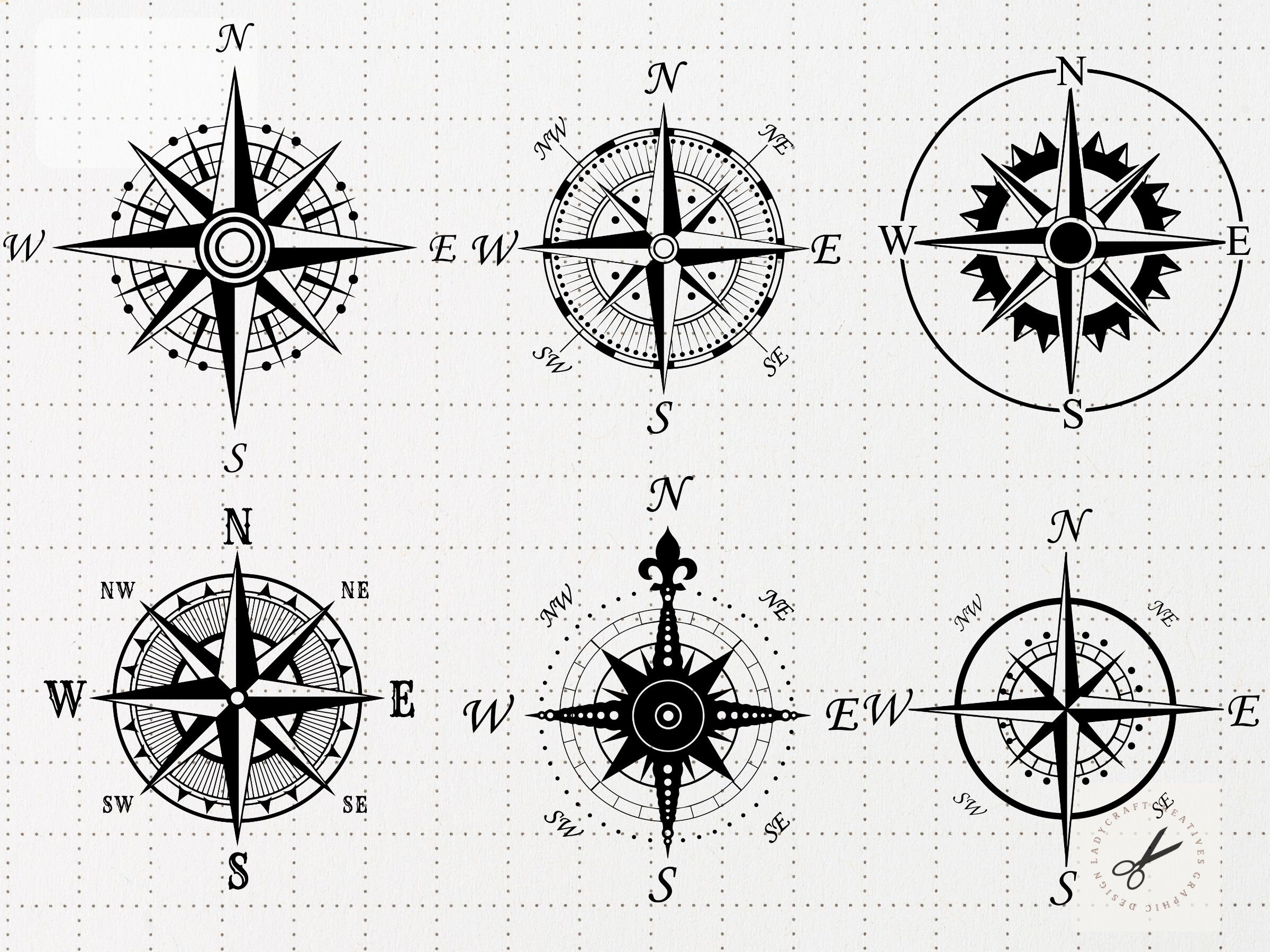 Compass Svg Compass Rose Svg Nautical Compass Svg Compass - Etsy