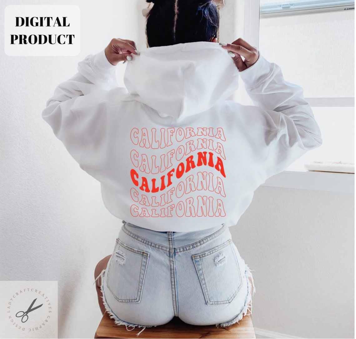 California Svg California Stacked Svg Wavy Stacked EPS PNG | Etsy