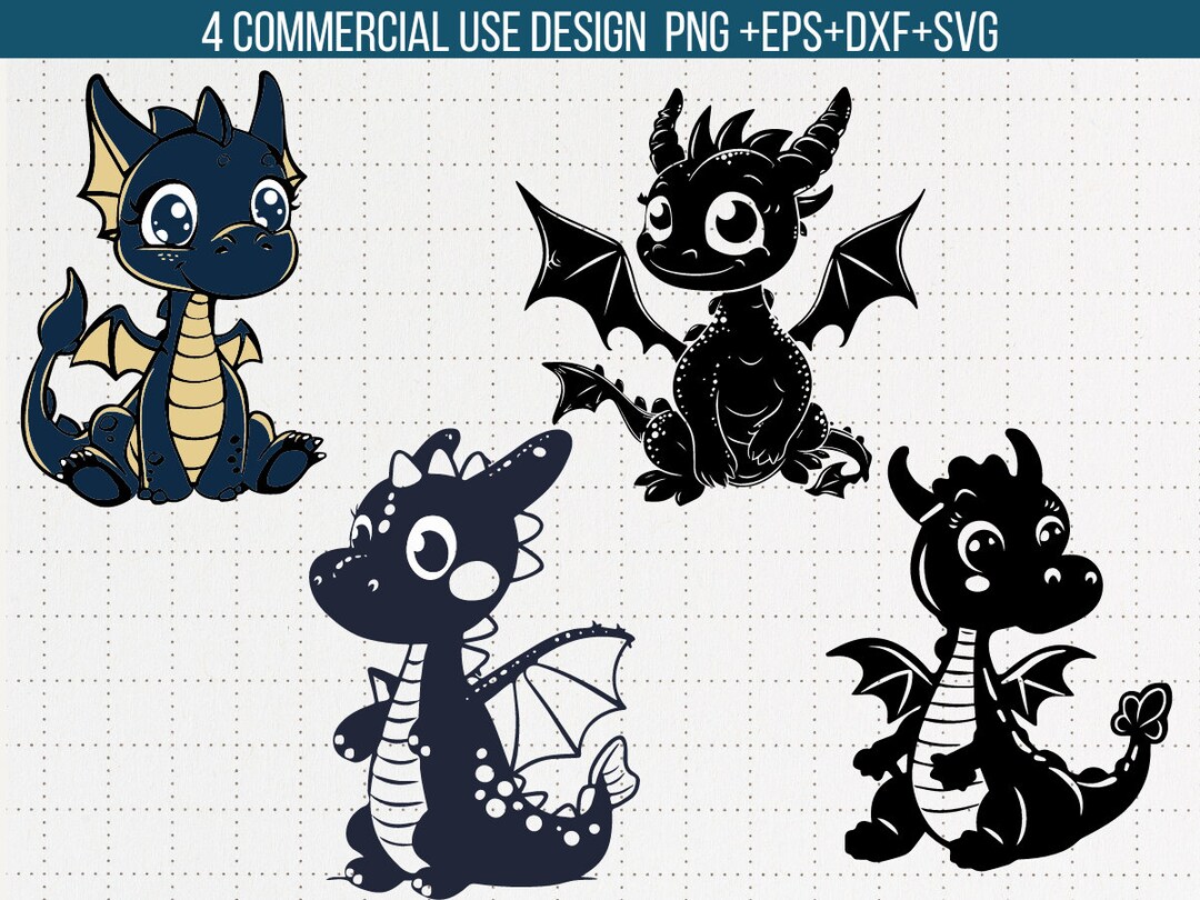 Dragon Svg, Baby Dragon Clipart, Dragon Svg Files, Dragon Vector ...