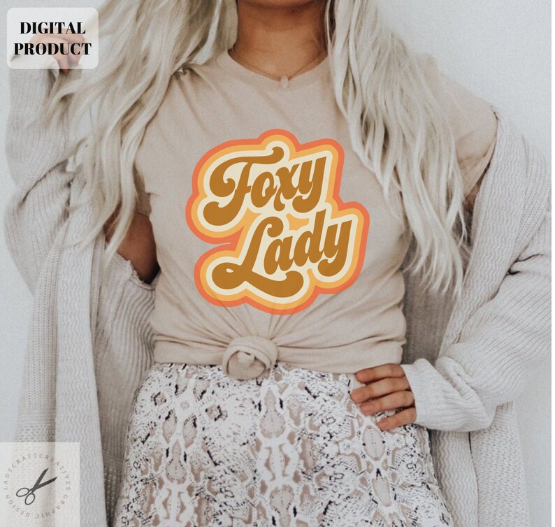 Foxy Lady Svg Png Vintage Retro Style Cricut Instant - Etsy