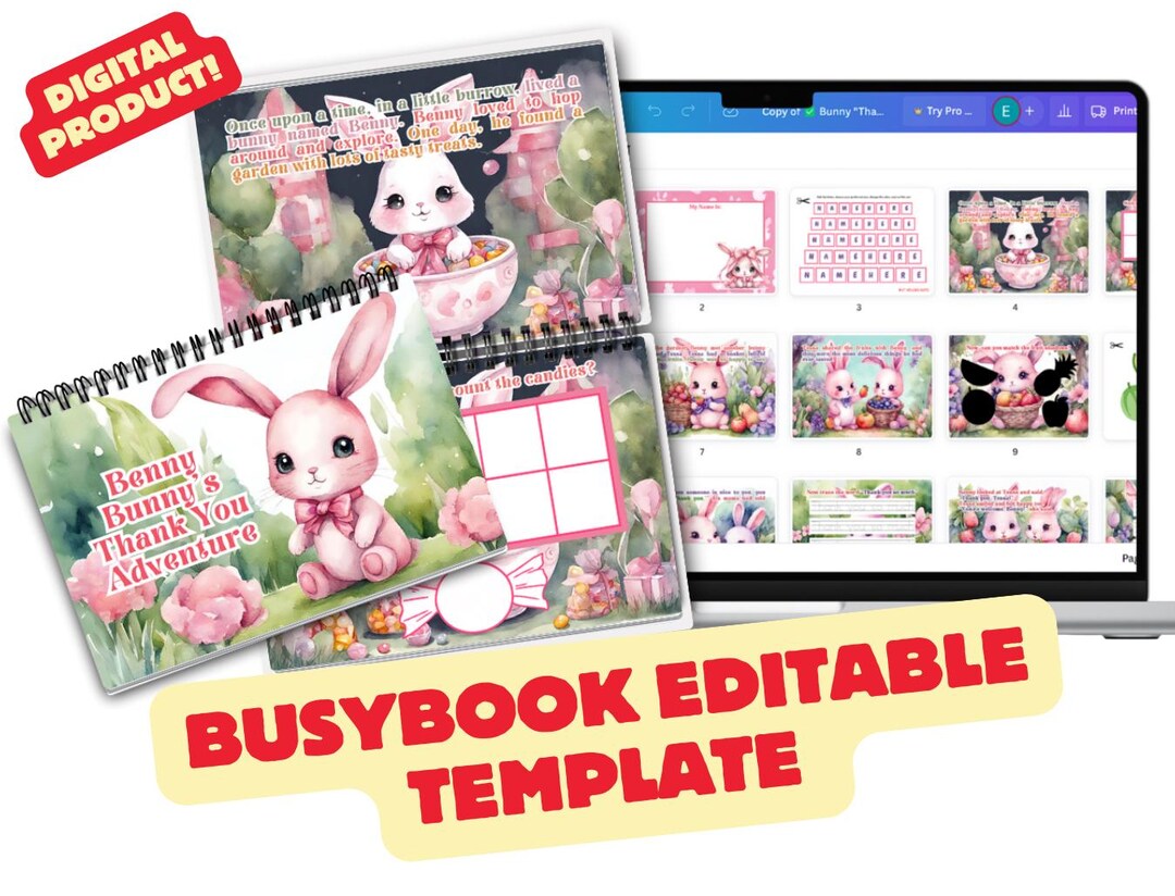 Custom Busy Book for Toddlers, Canva Template,benny Bunny's Adventure ...